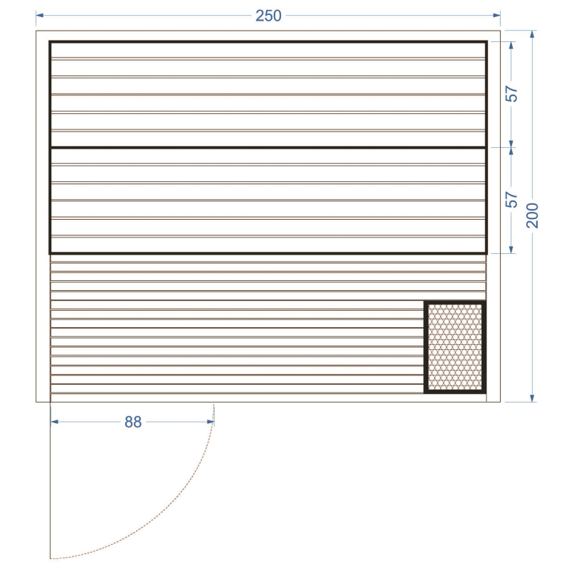Finská sauna Hanscraft ACE 250 THERMOWOOD/THERMOWOOD / Profistavba